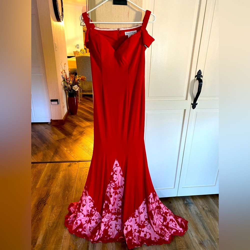 Cinderella Divine Red Lace Evening Gown/Prom Dress - Gem